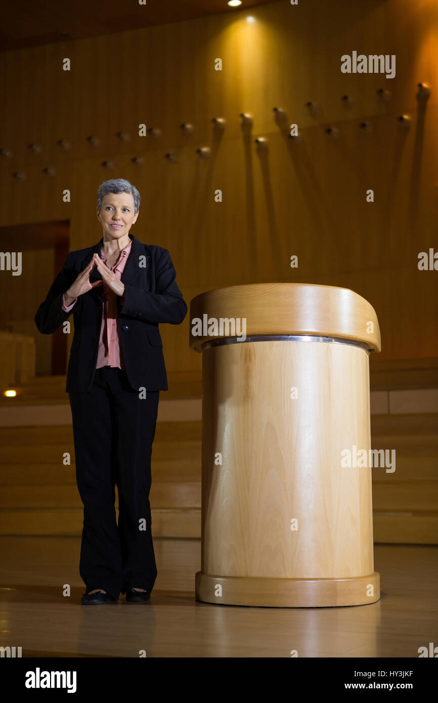 Female Giving Speech Podium High Resolution Stock Photography and ...