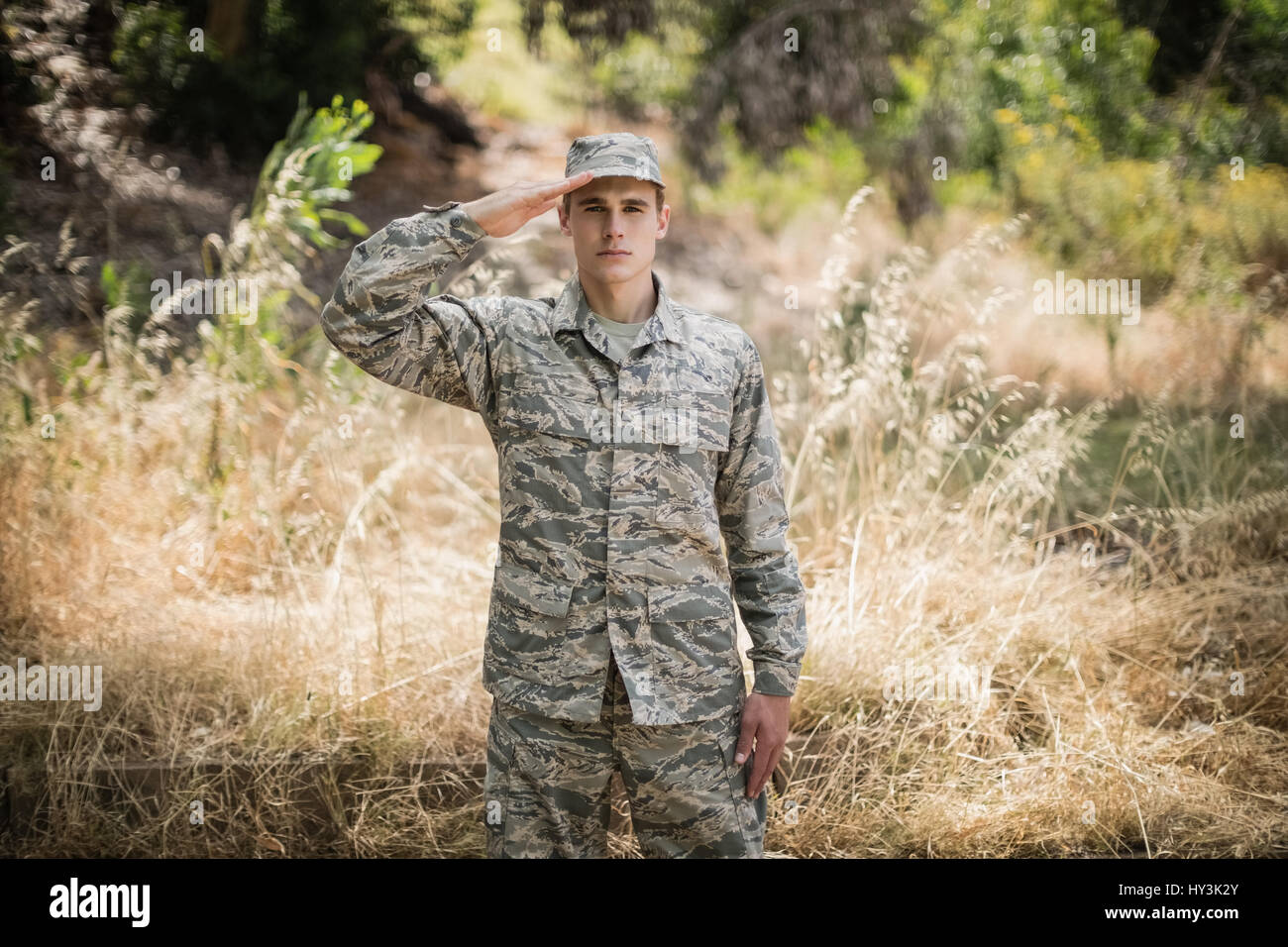 Young security guard saluting hi-res stock photography and images - Alamy