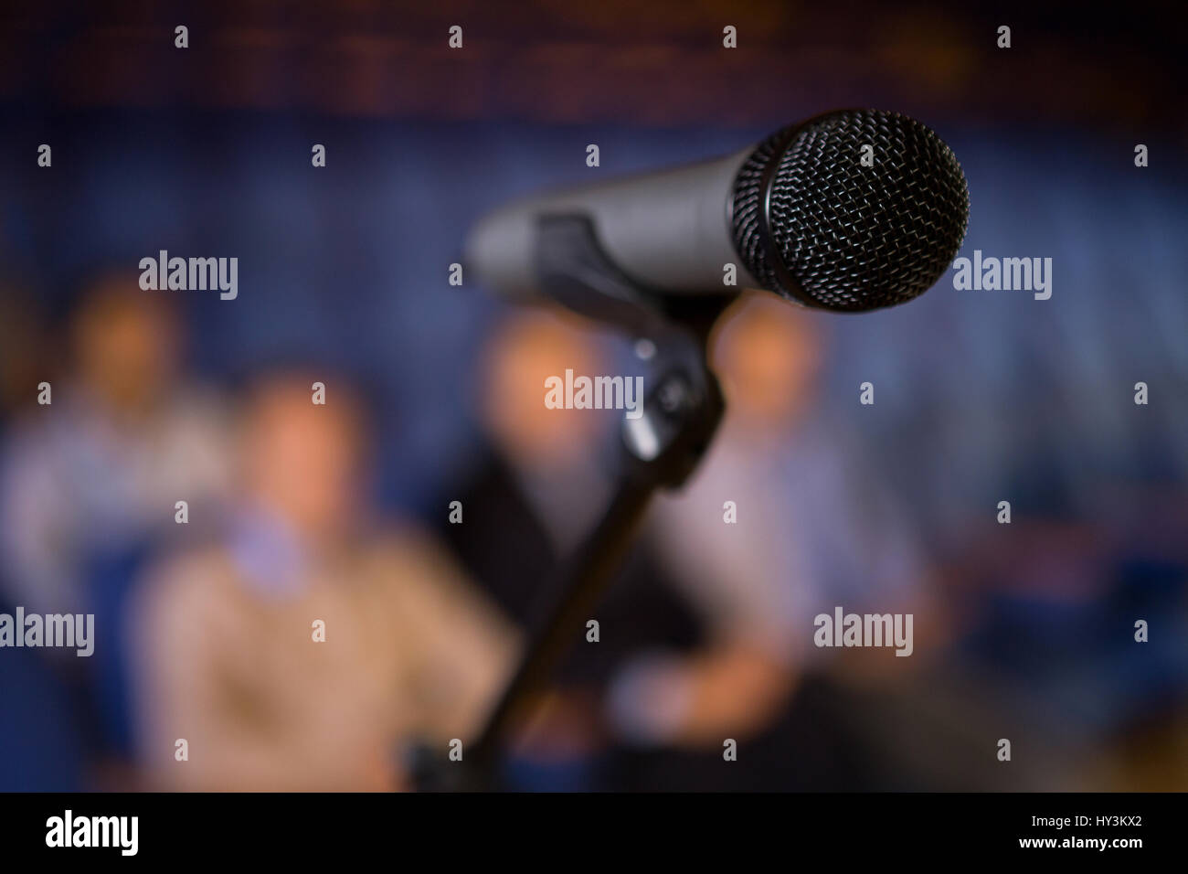 Close-up of microphone in conference room Stock Photo - Alamy