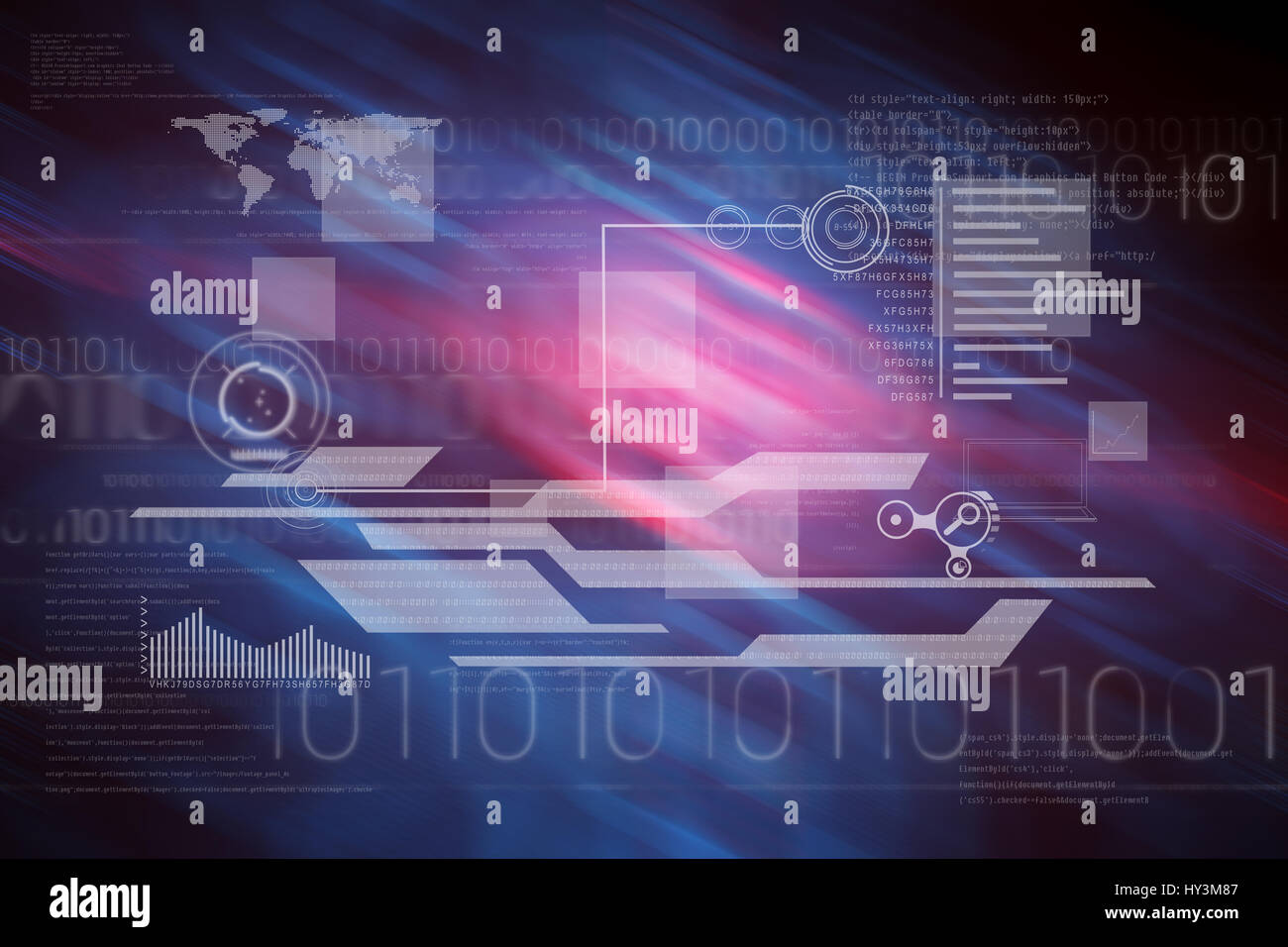 Digital target over computing design on black background Stock Photo ...