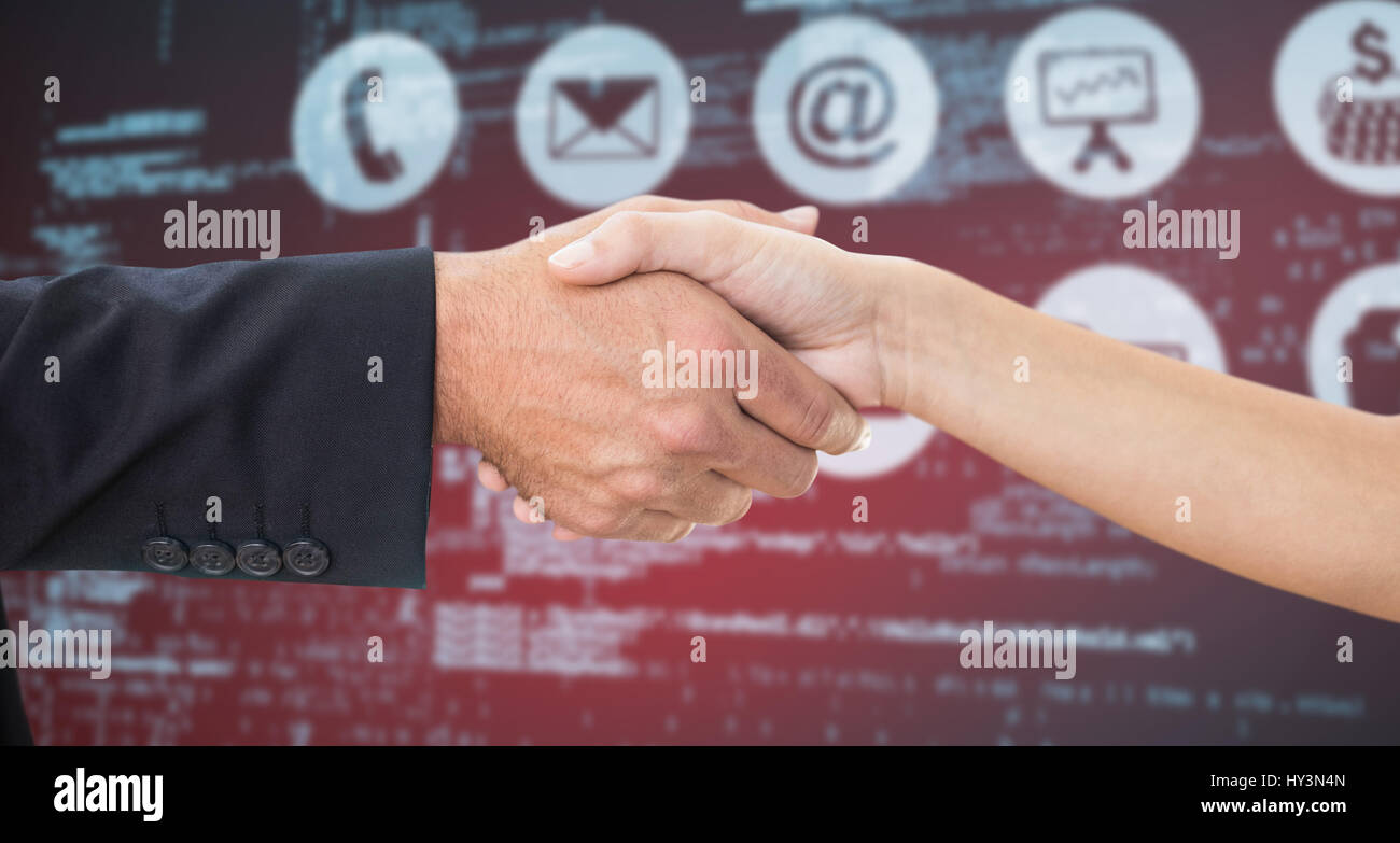 Business partners handshake glowing light hi-res stock photography and ...