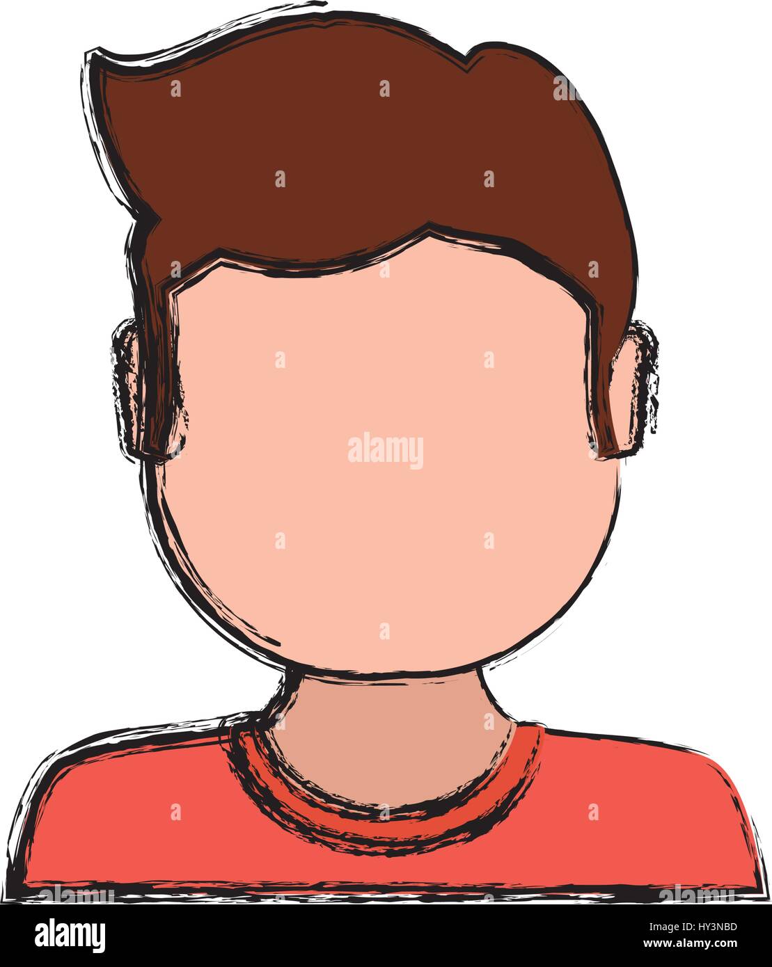 kid child boy avatar faceless vector illustration icon Stock Vector ...