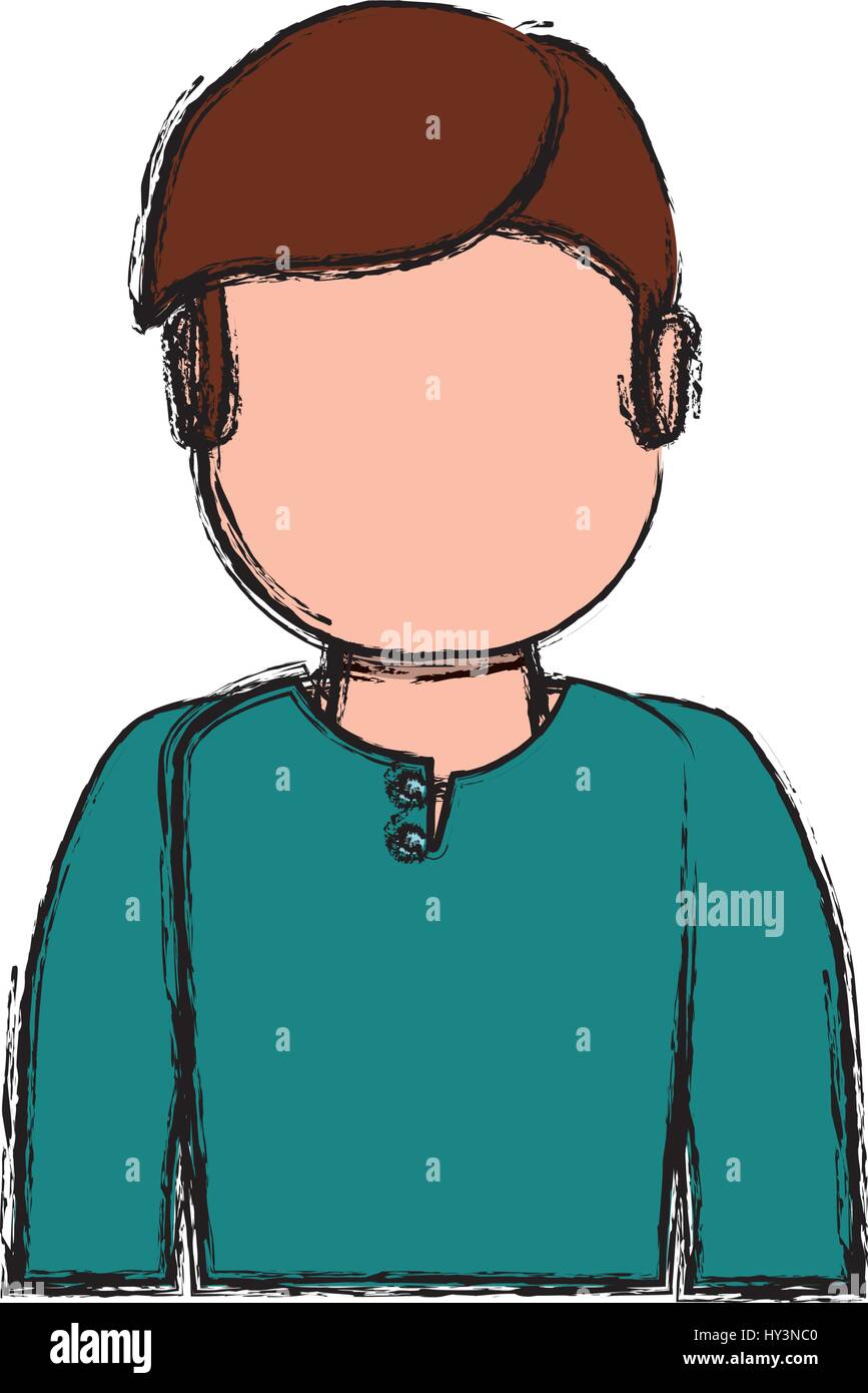 kid child boy avatar faceless vector illustration icon Stock Vector ...