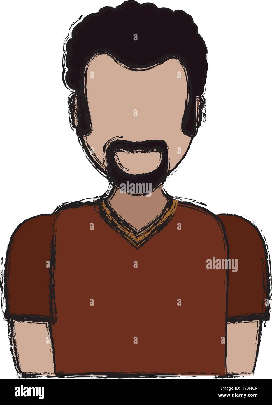 Adult Male Avatar Faceless Vector Icon Illustration Stock Vector Image