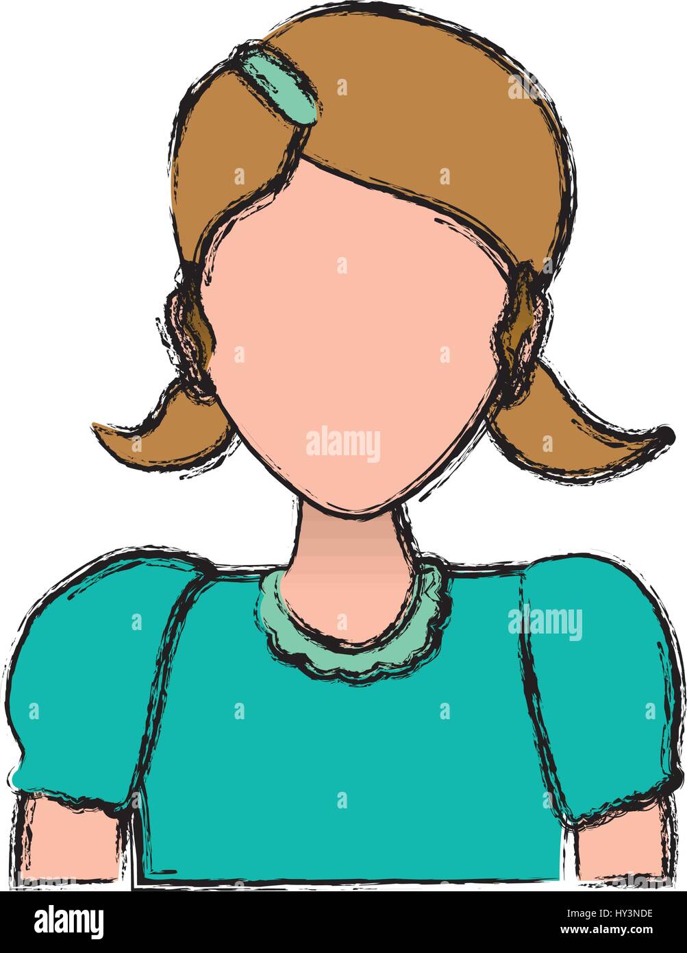 Pre teen girl isolated Stock Vector Images - Alamy