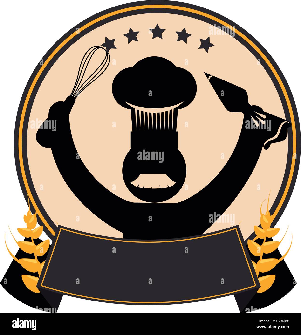 baker mustache five stars vector icon illustration Stock Vector Image ...