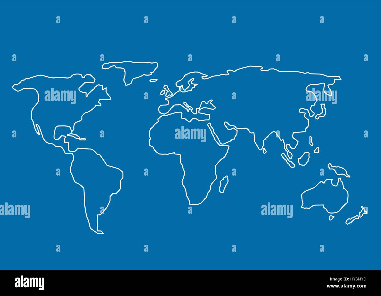 Line Drawing World Map High Resolution Stock Photography and Images - Alamy