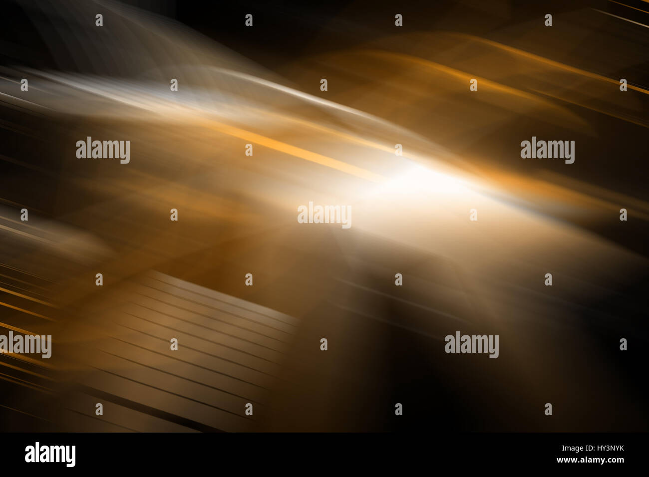 Digitally generated Orange light wave over skyscrapers Stock Photo - Alamy