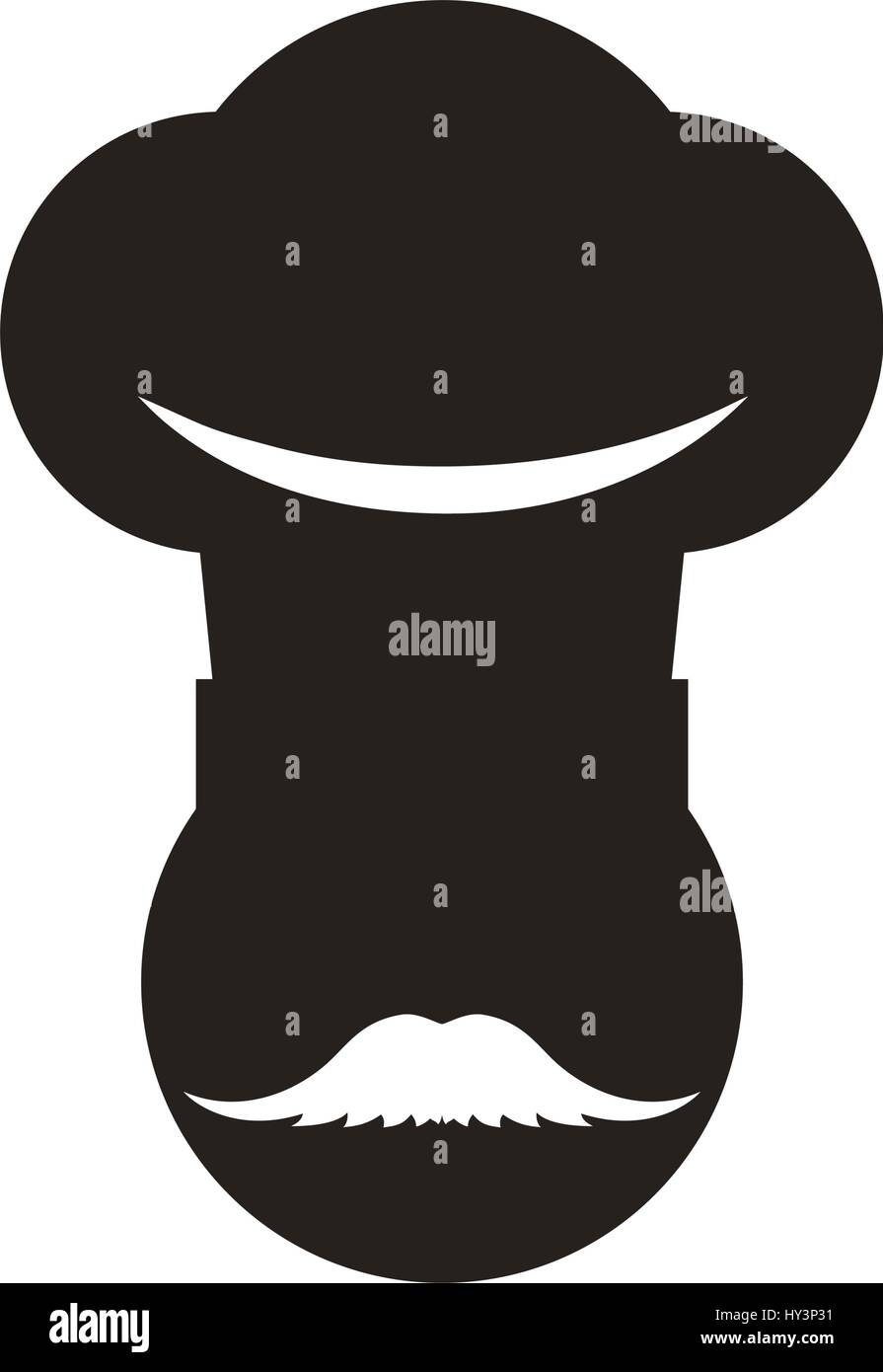chef mustache hat head vector icon illustration Stock Vector Image ...