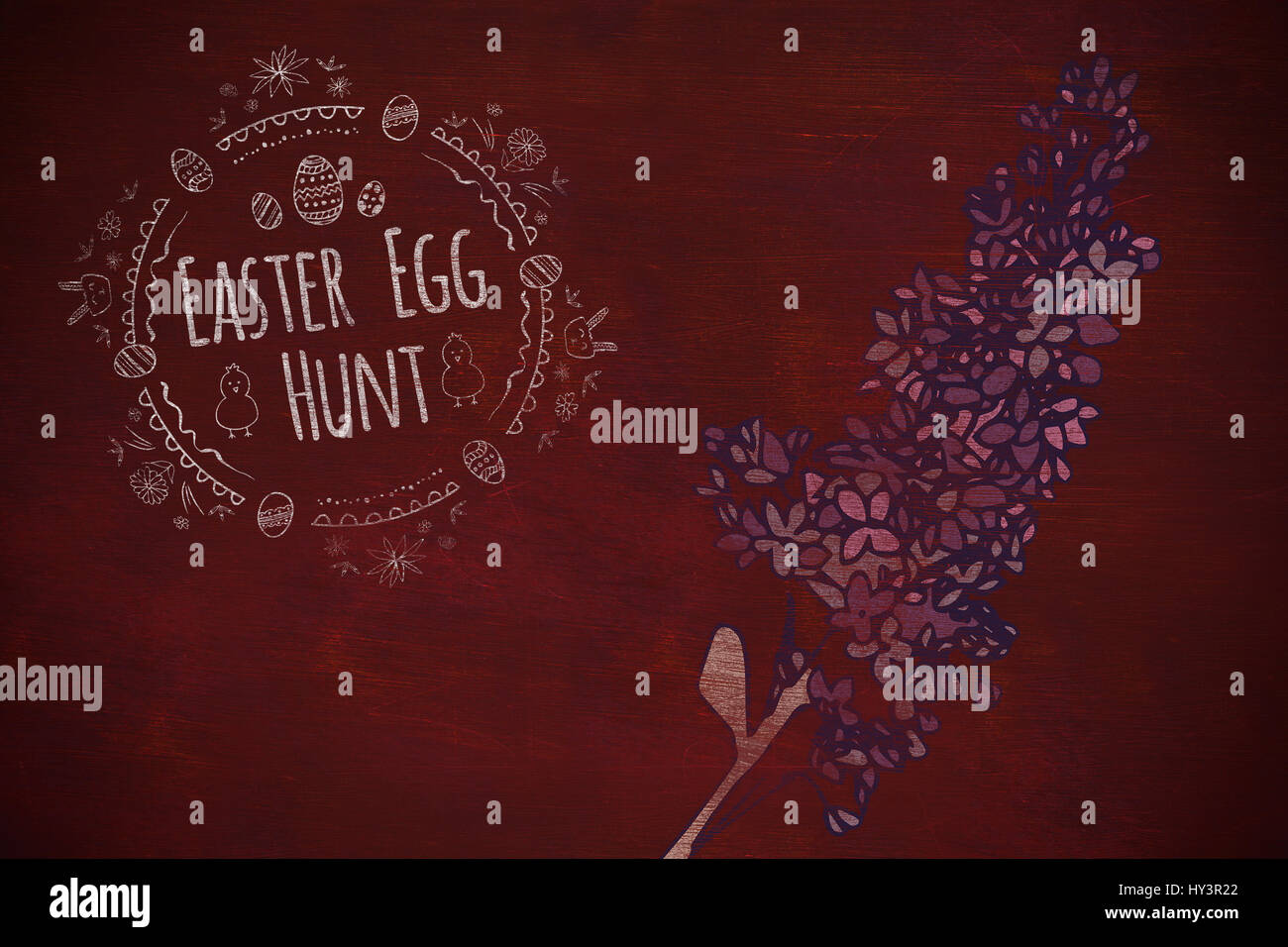 Easter Egg Hunt logo against a black background against brown ...
