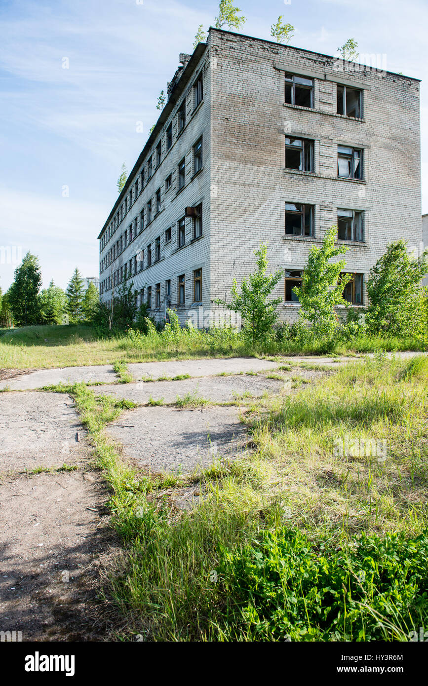old abandoned military town exterior and architecture Stock Photo - Alamy