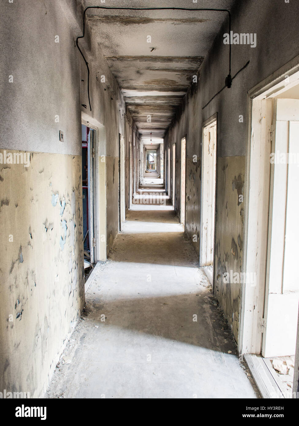 interior of an old abandoned soviet hospital in military town of ...
