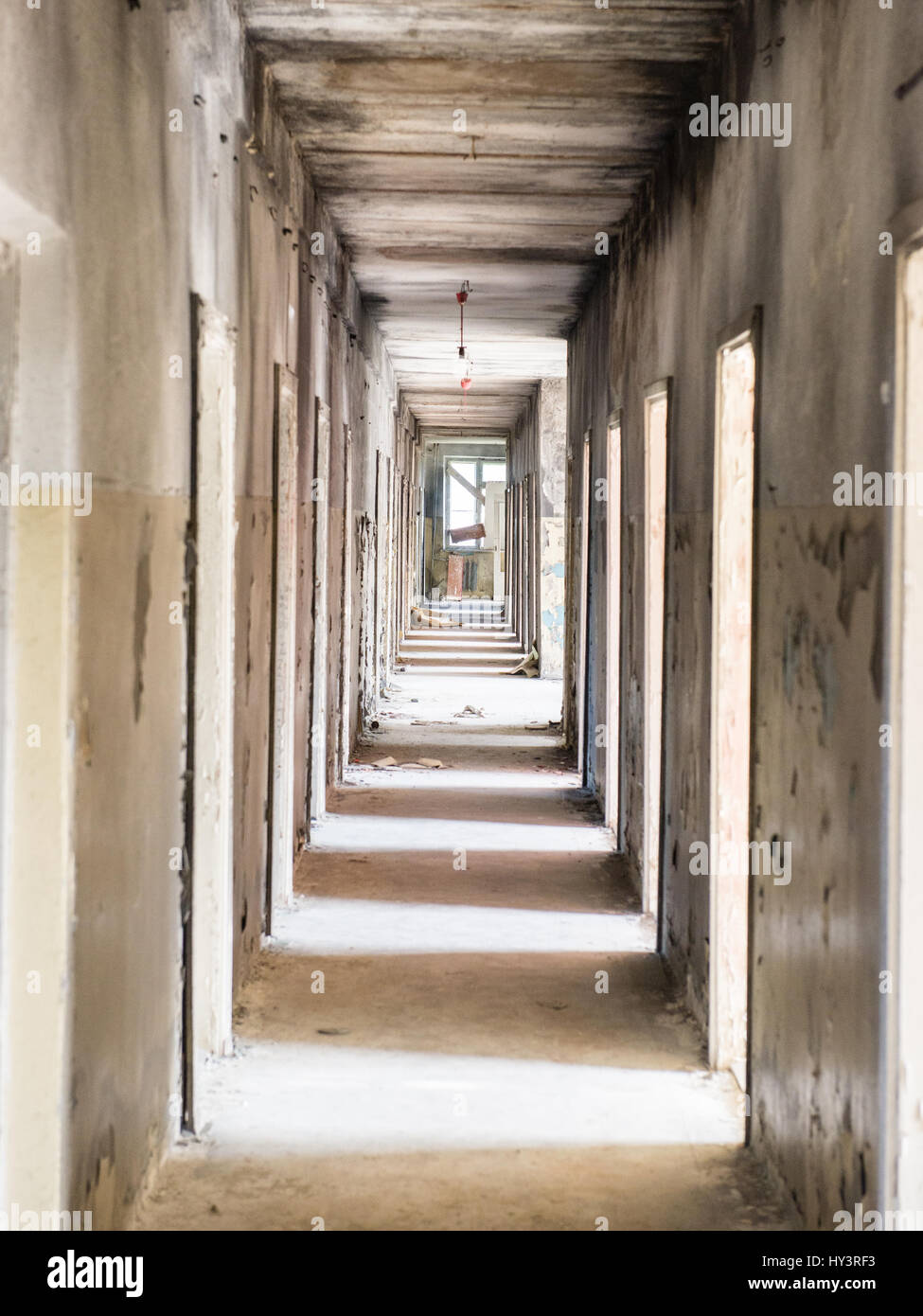 interior of an old abandoned soviet hospital in military town of ...