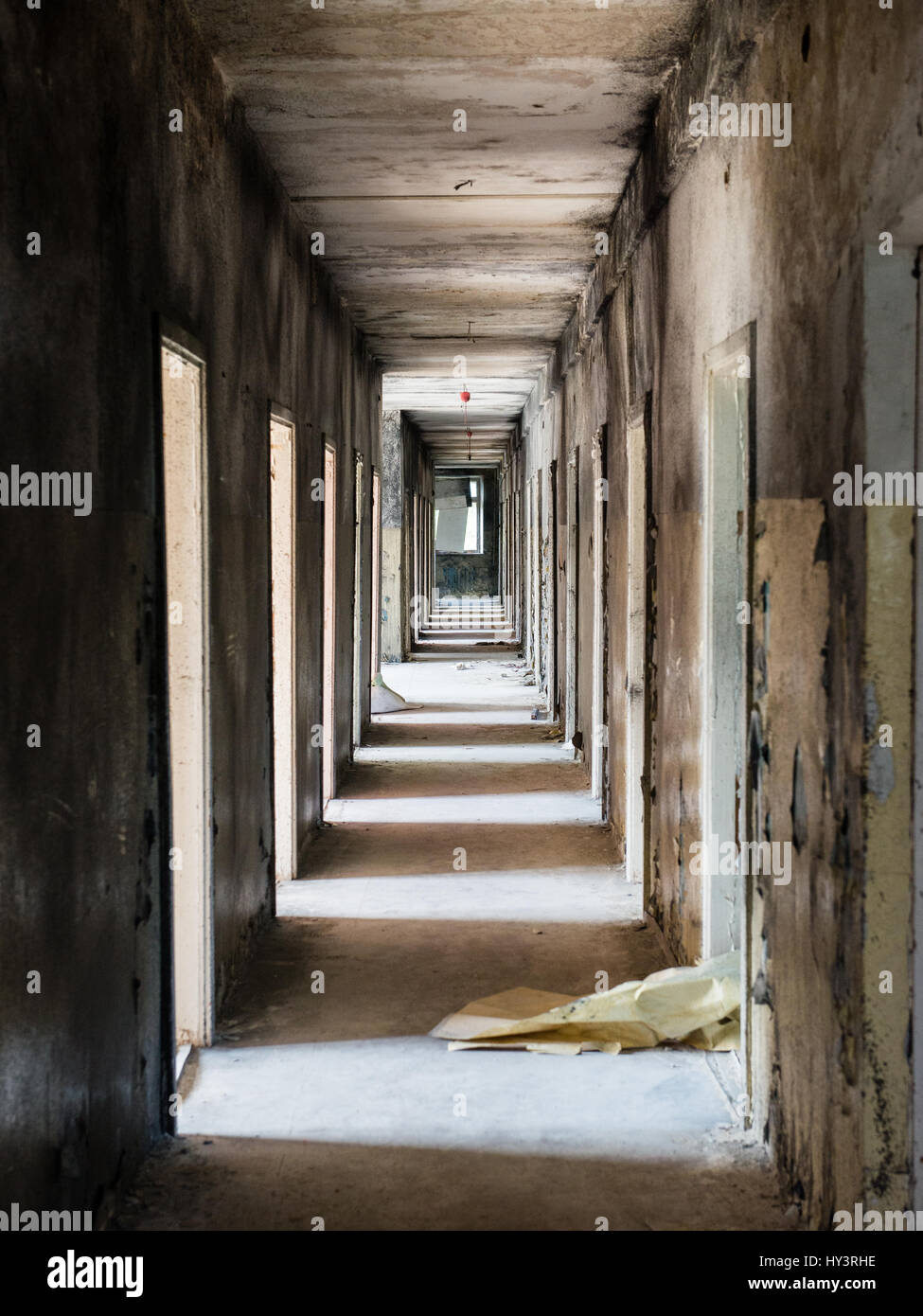 interior of an old abandoned soviet hospital in military town of ...