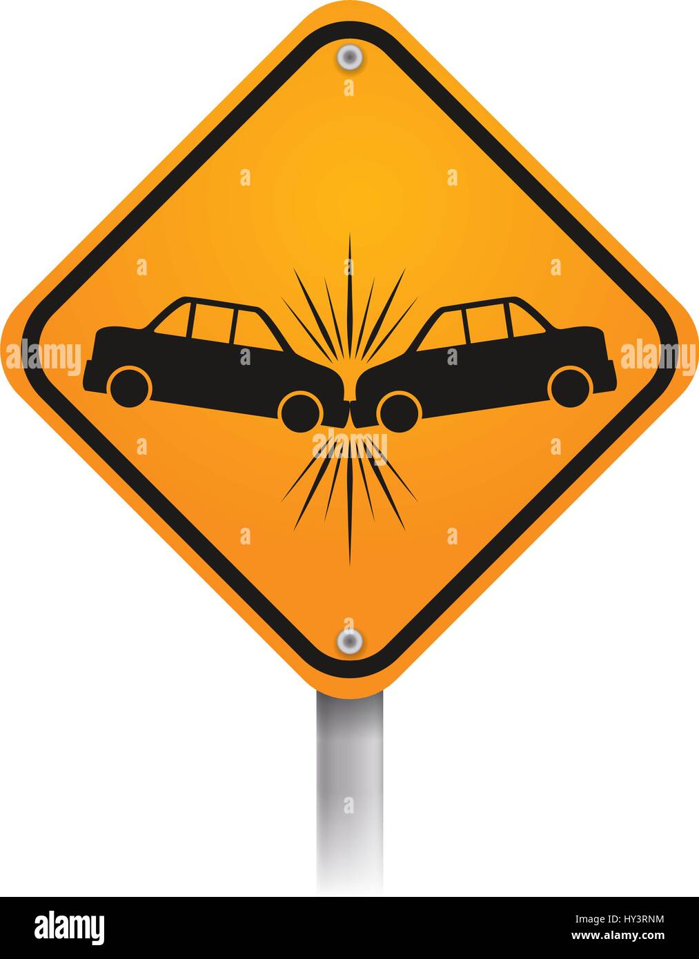 warning sign crash danger vector icon illustration Stock Vector Image ...