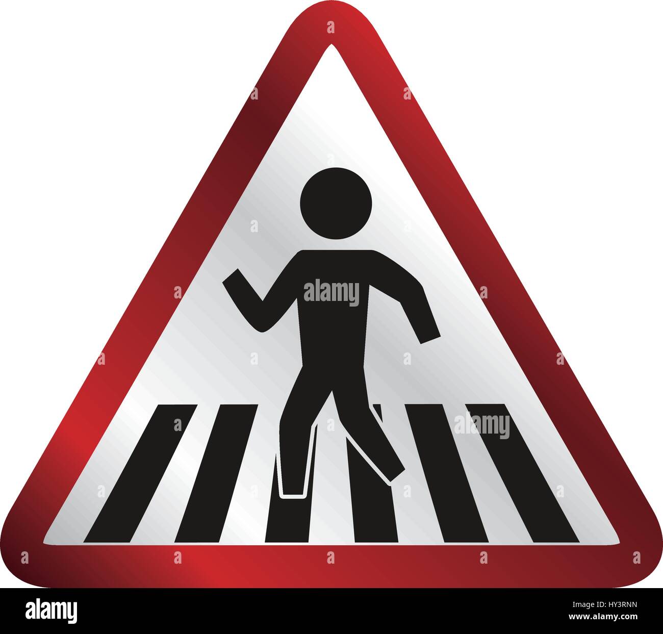 caution sign crosswalking pedestrian vector icon illustration Stock ...
