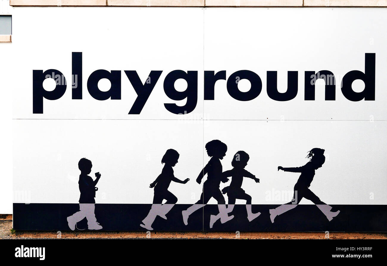Children playground sign hi-res stock photography and images - Alamy