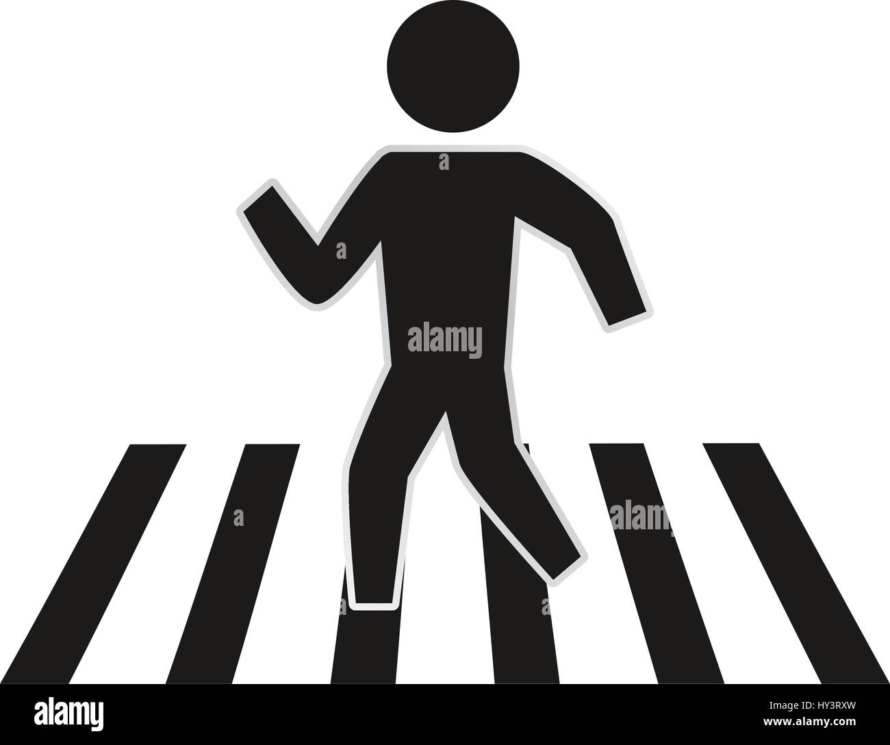 man silhouette walking crosswalk vector icon illustration pictogram ...
