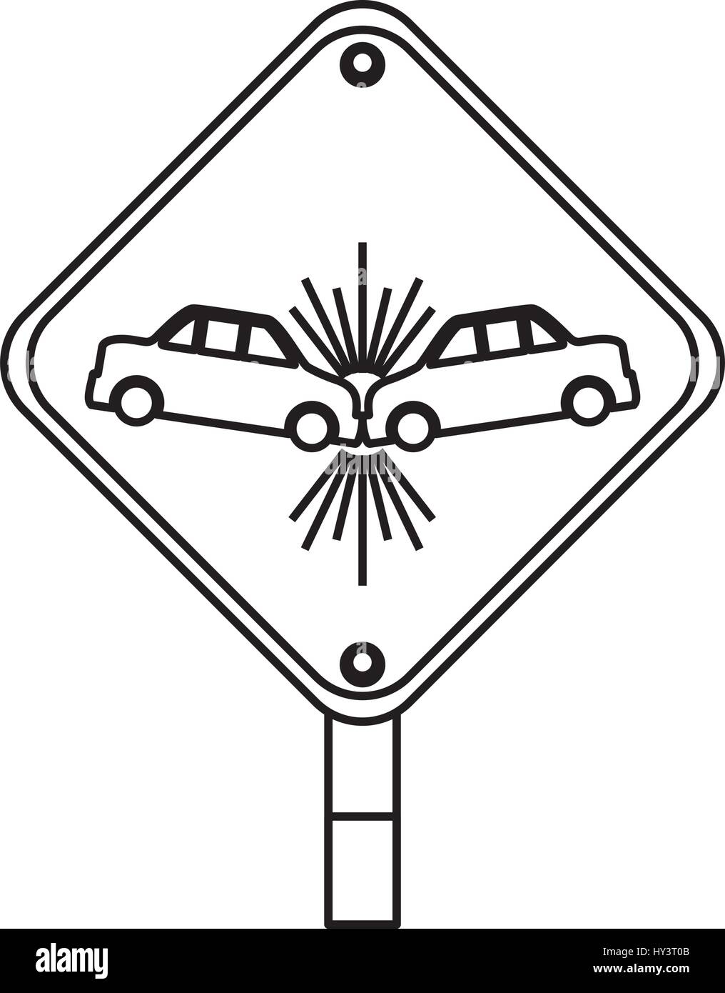 warning sign crash danger vector icon illustration Stock Vector Image ...