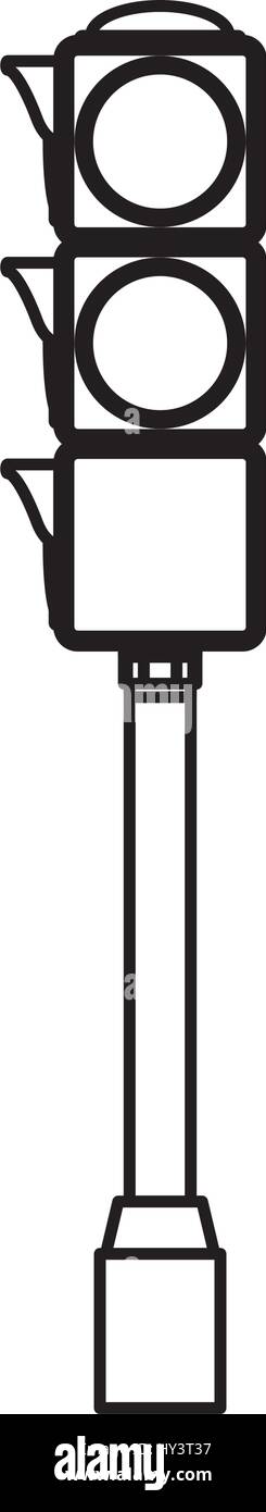 Semaphore Traffic Light Post Pedestrian Vector Icon Illustration Stock Vector Image And Art Alamy