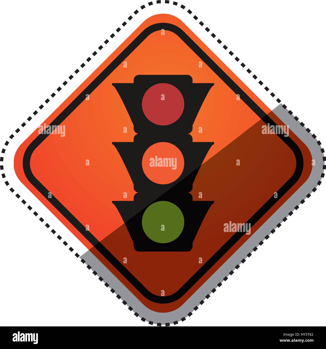 semaphore traffic lights warning sign vector icon illustration Stock ...