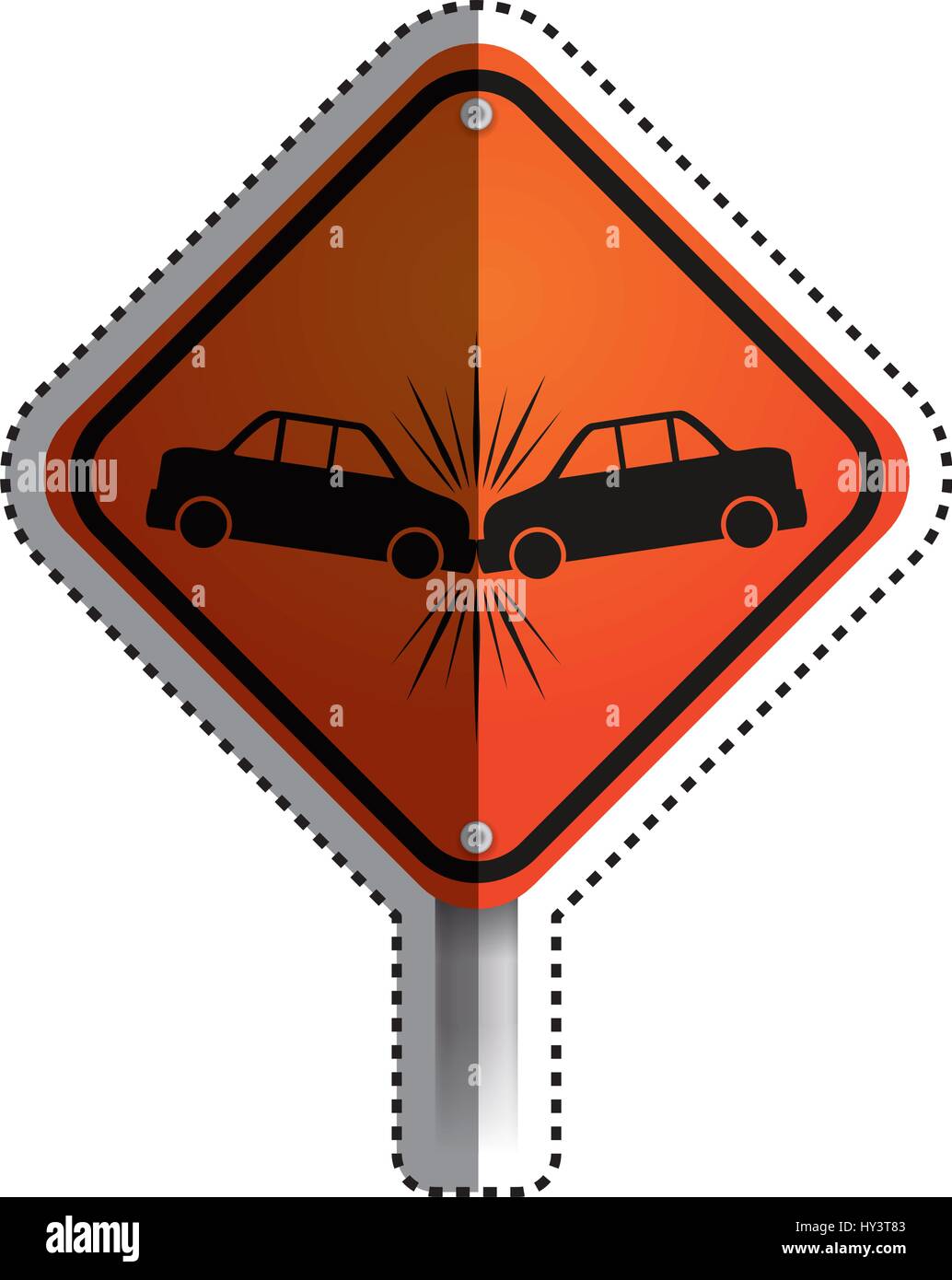warning sign crash danger vector icon illustration Stock Vector Image ...