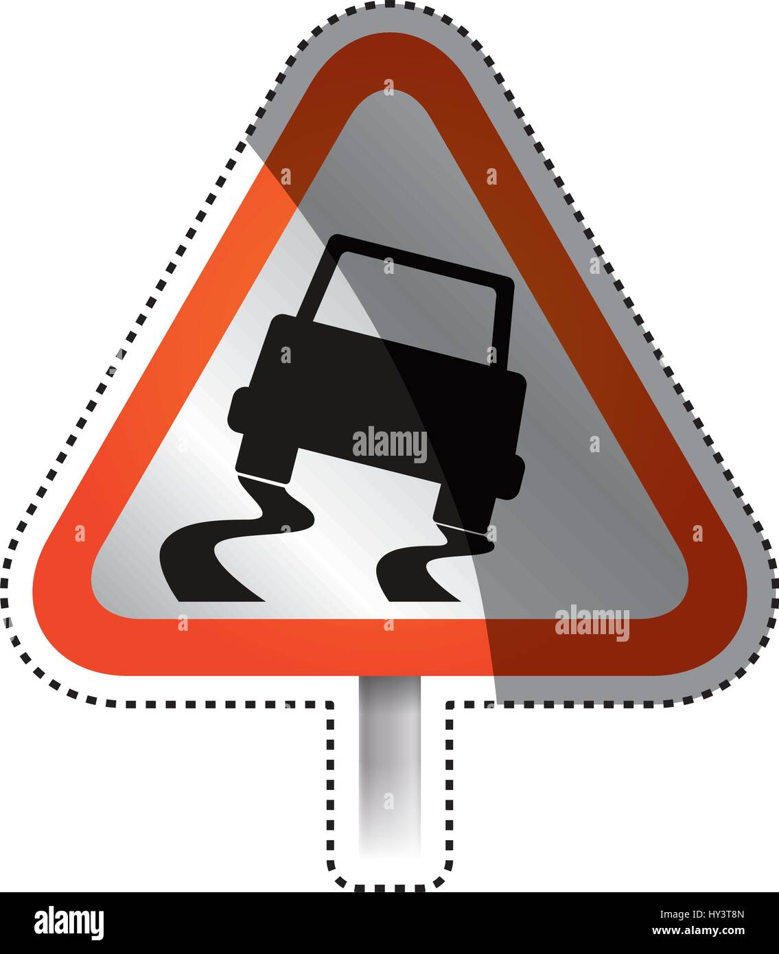 caution sign slippery ground vector icon illustration Stock Vector ...