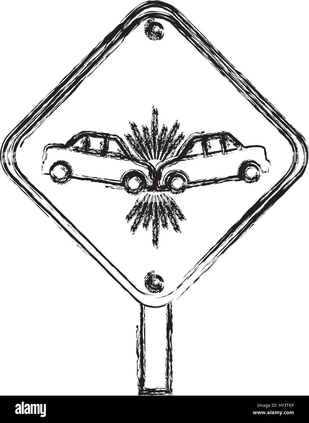 warning sign crash danger vector icon illustration Stock Vector Image ...