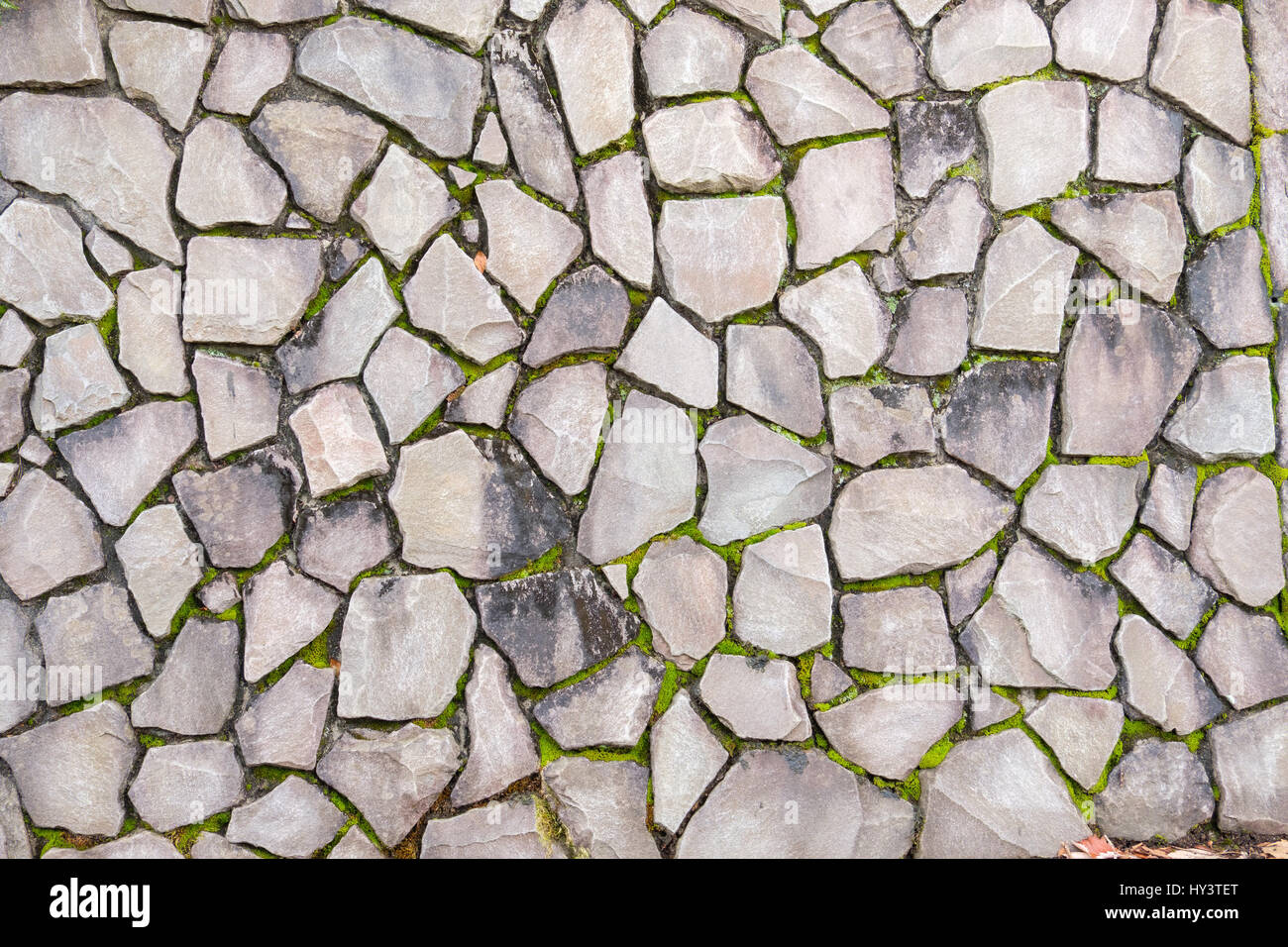 Different shape rocks in stone wall in Okunoshima, Japan Stock Photo ...