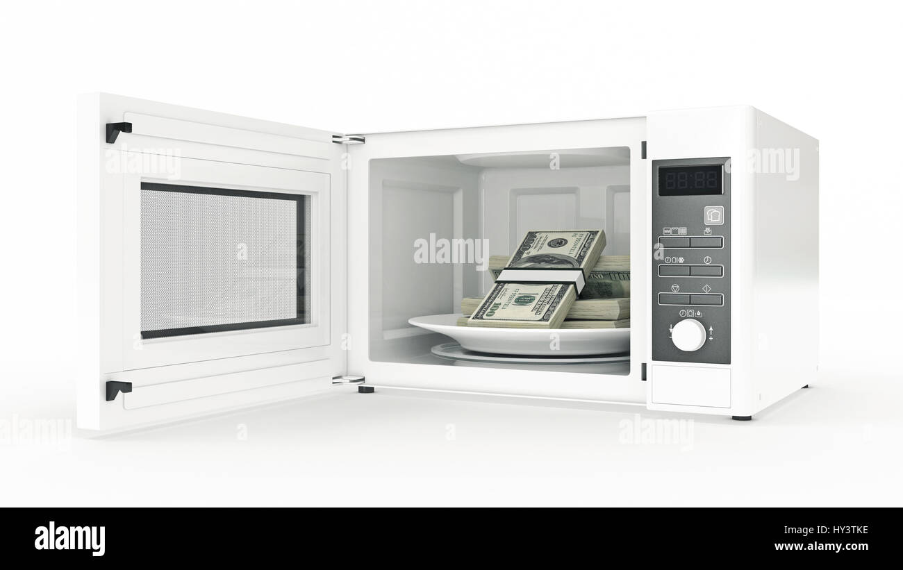 microwave with money Stock Photo - Alamy
