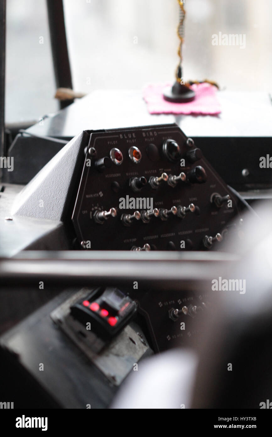Control panel of a bus for a driver Stock Photo - Alamy
