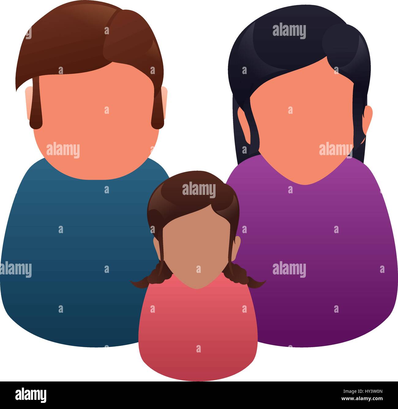 couples relationship family child faceless ector icon illustration ...