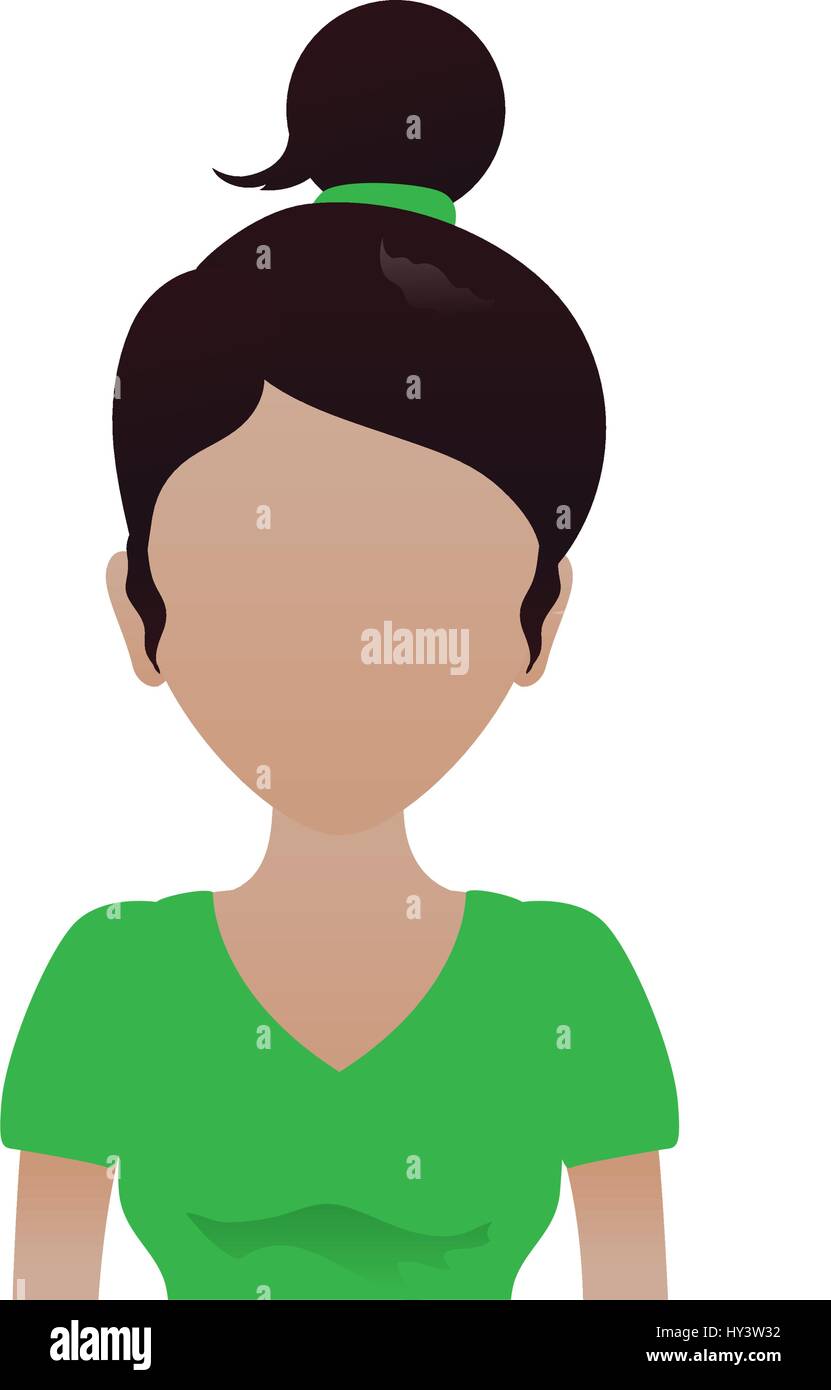 kid teenager girl faceless vector icon illustration Stock Vector Image ...