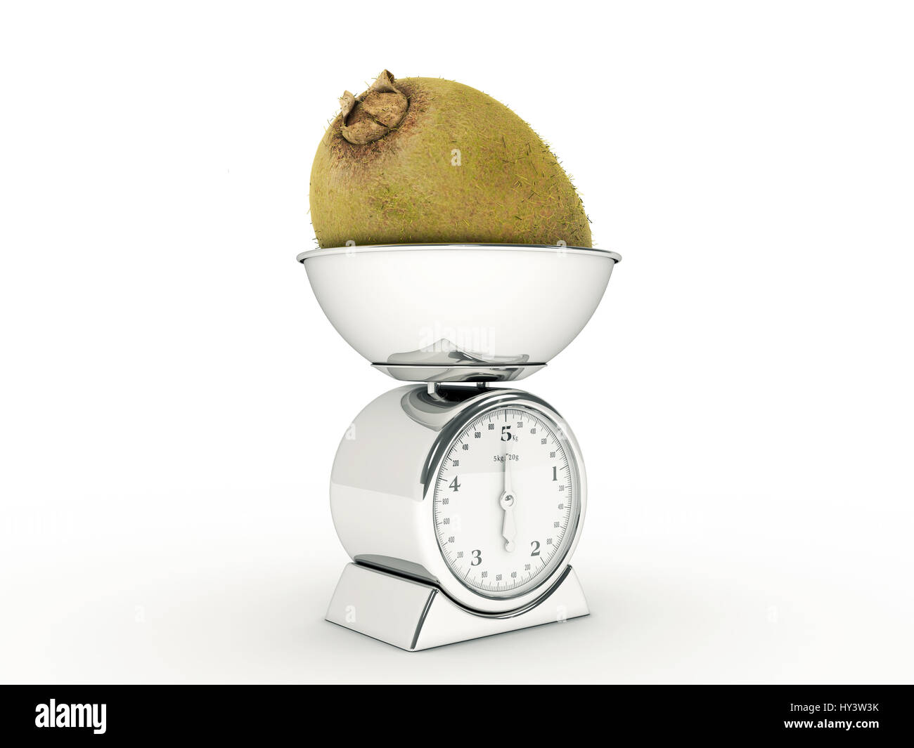kitchen scale with giant kiwi Stock Photo - Alamy
