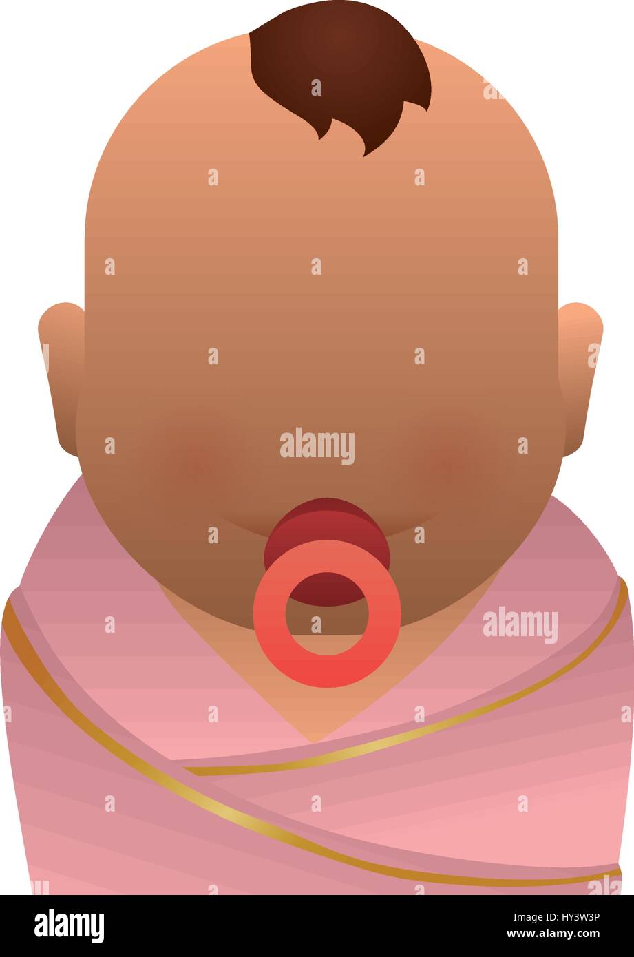 baby newborn child blushed faceless vector icon illustration Stock ...