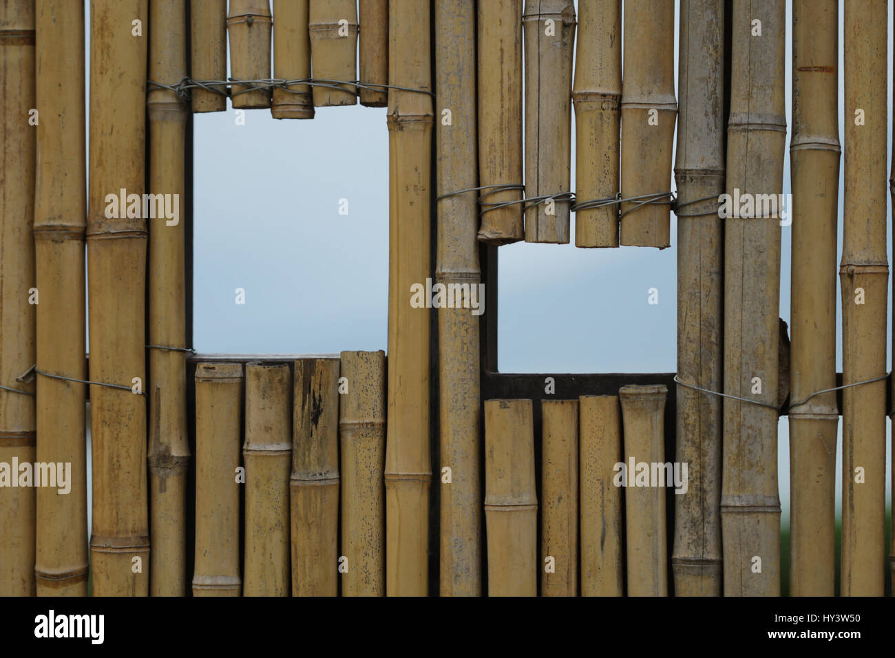 Bamboo house window to the nature Stock Photo - Alamy