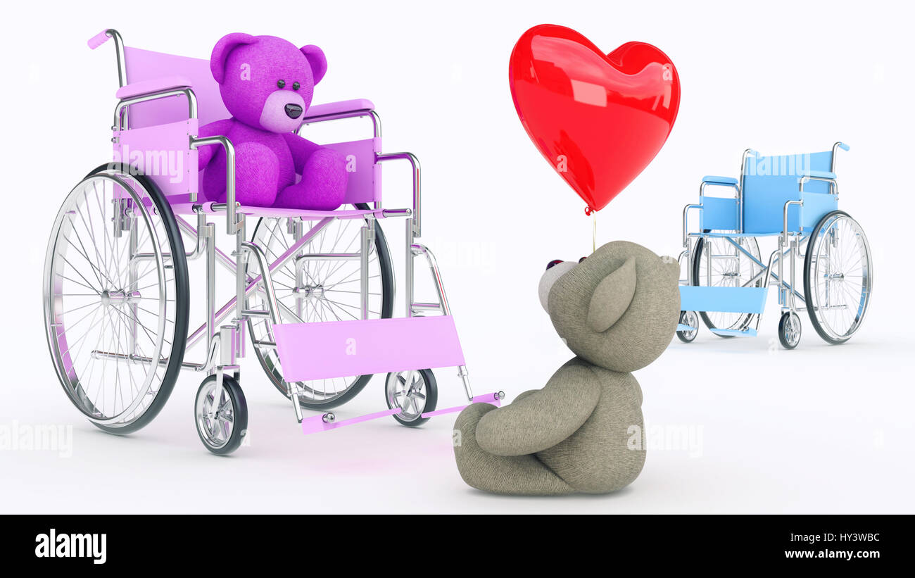Teddy bear in wheelchair hi-res stock photography and images - Alamy