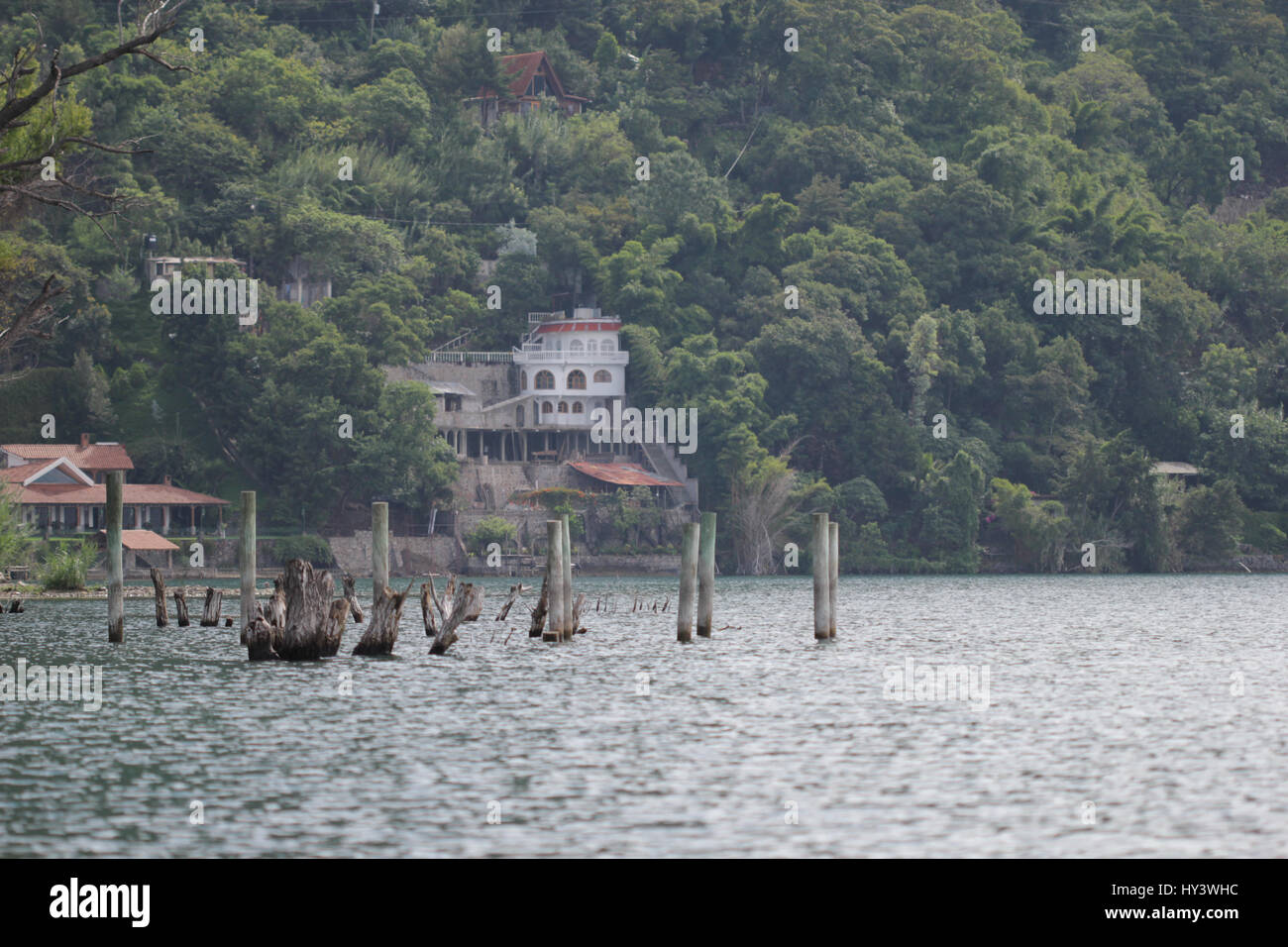 Small wooden handmade harbor for boats port Stock Photo - Alamy