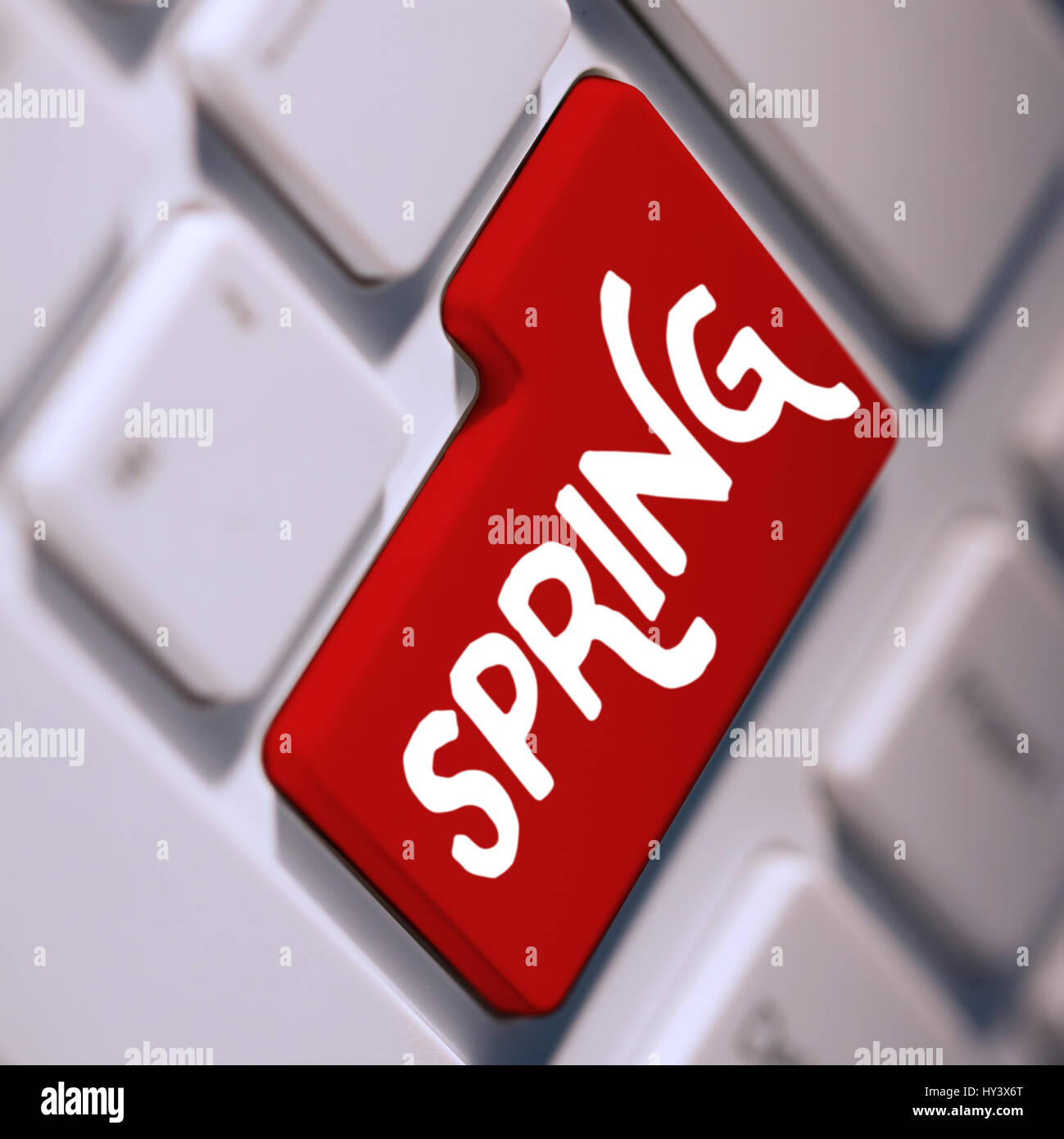Digitally generated Red enter key on keyboard Stock Photo - Alamy