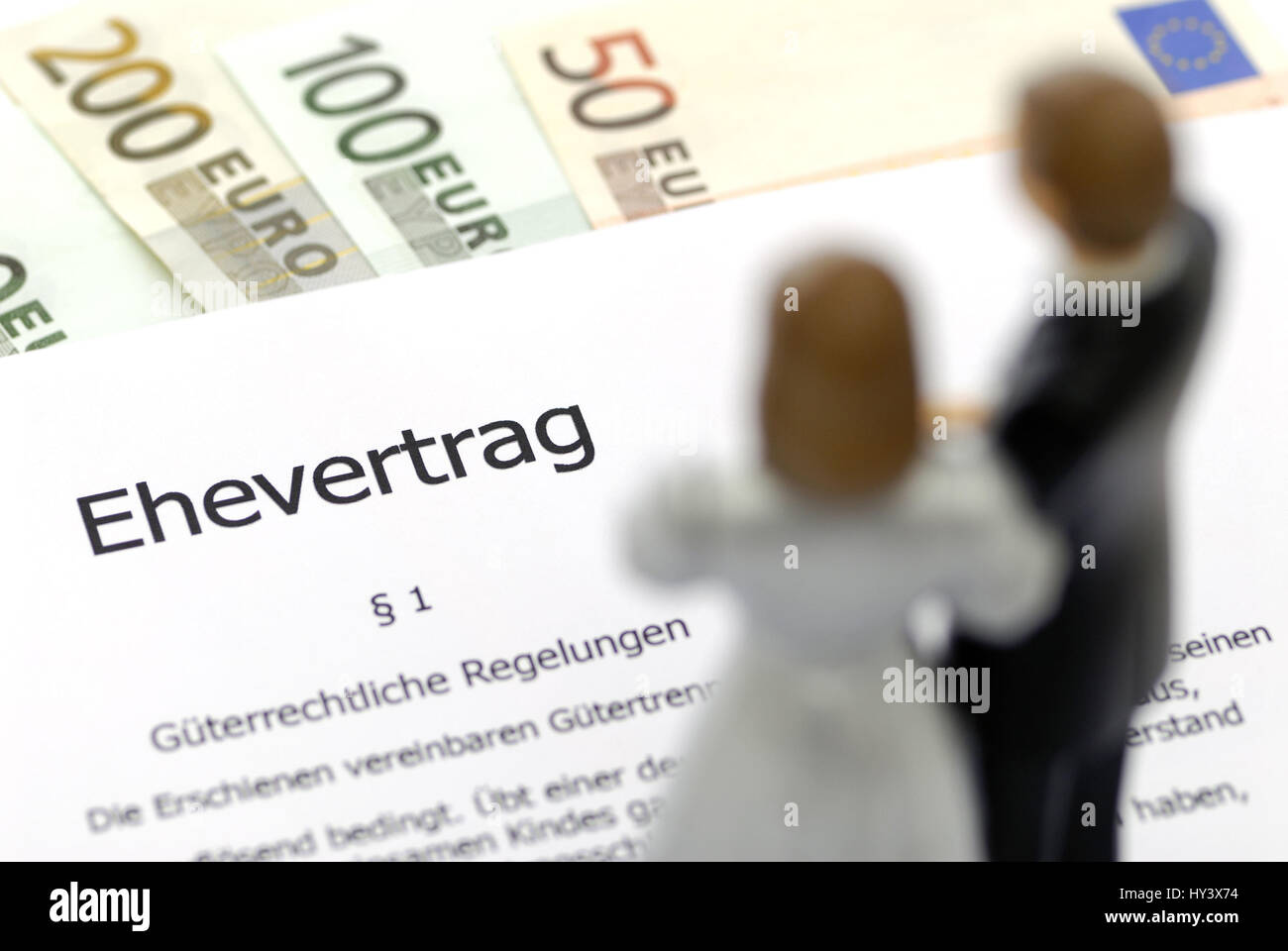 Marriage contract, Ehevertrag Stock Photo - Alamy
