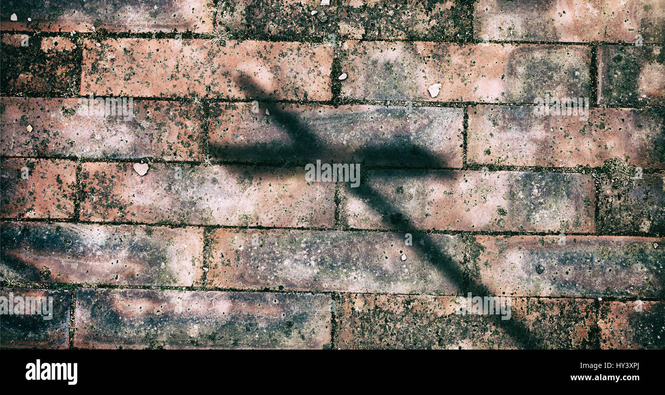 Close up of 3d wooden cross against texture of bricks wall Stock Photo ...