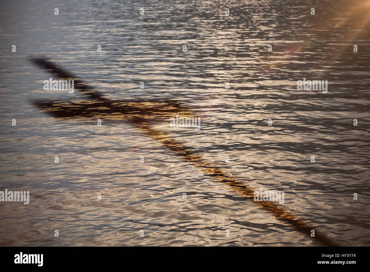 Close up of 3d wooden cross against high angle view of river Stock ...