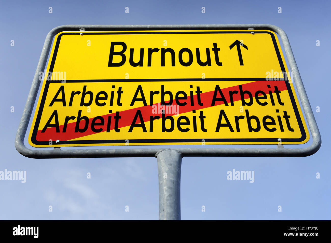 Local sign Burnout, Ortsschild Burnout Stock Photo - Alamy