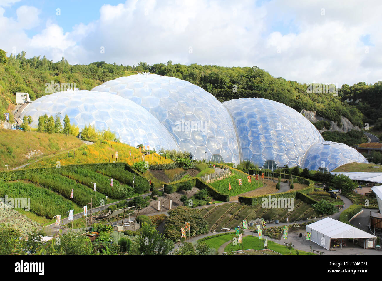 Eden Project, Cornwall, England - August 24, 2010: The world's largest ...
