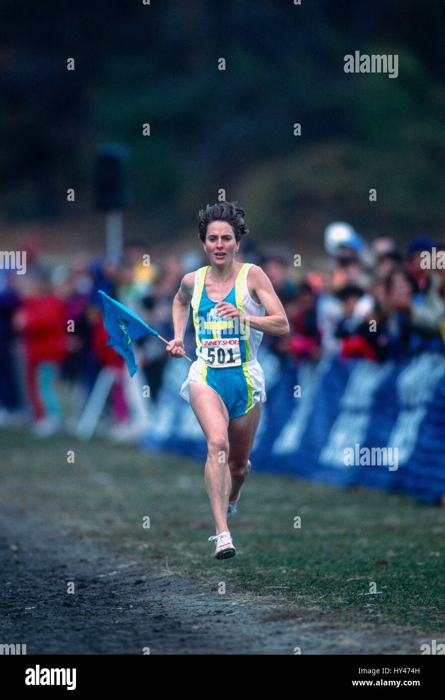 Lynn Jennings wins the 1990 TAC Cross Country Championships, Van ...