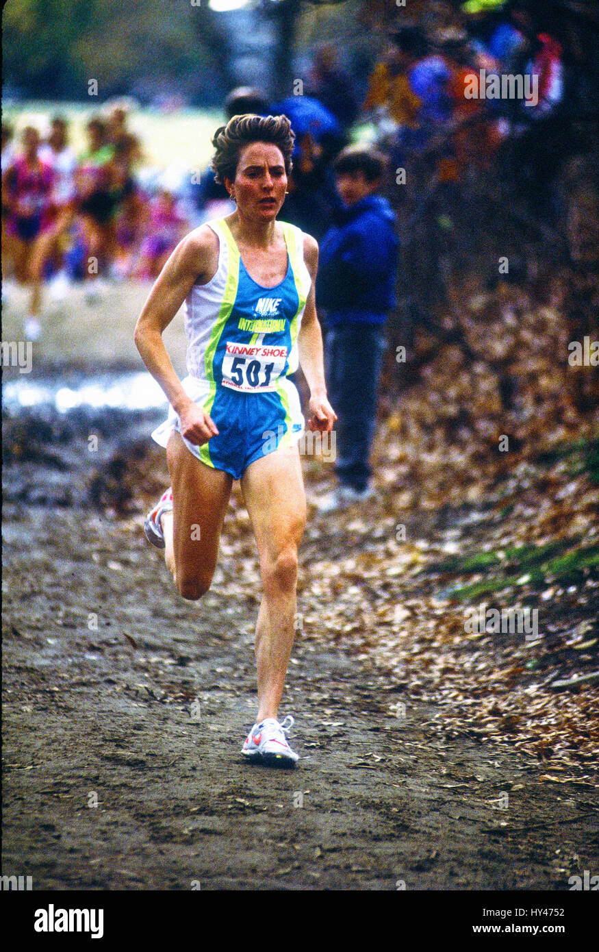 Lynn Jennings wins the 1990 TAC Cross Country Championships, Van ...