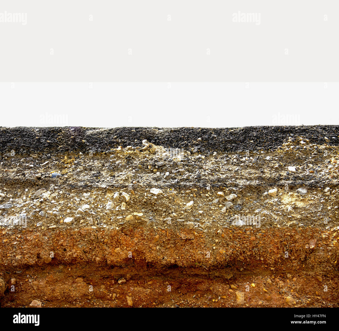 Layer of asphalt road was scour, Corrode, well-worn and clipped Stock ...