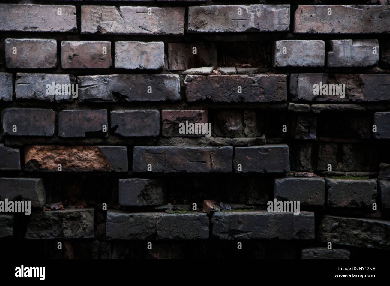 collapsed brick wall Red brick vintage old wall texture background ...