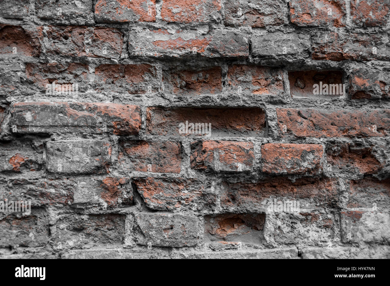 collapsed brick wall Red brick vintage old wall texture background ...