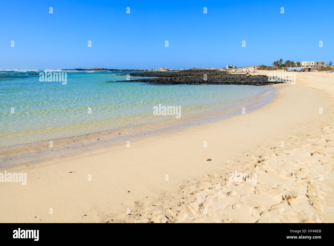 El Cotillo beach lagoon in northern part of Fuerteventura, Canary ...